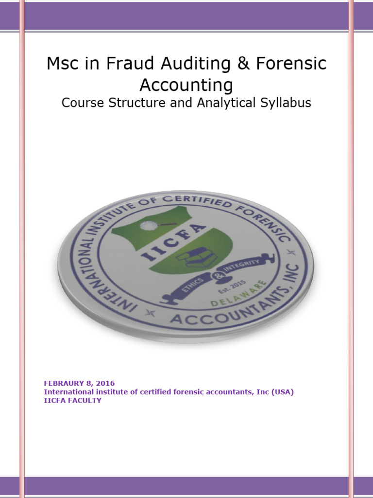 M.SC Fraud Auditing Forensic Accounting - Structure and Analytical Syllabus | Download Free PDF ...