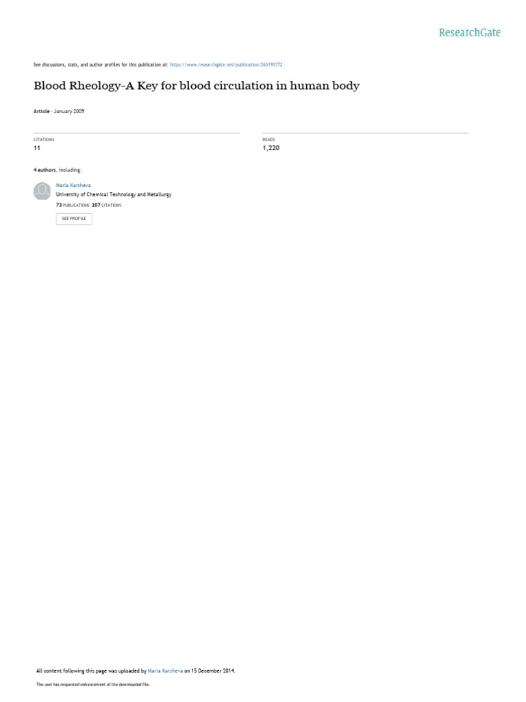 Blood Rheology 2 | PDF | Rheology | Blood