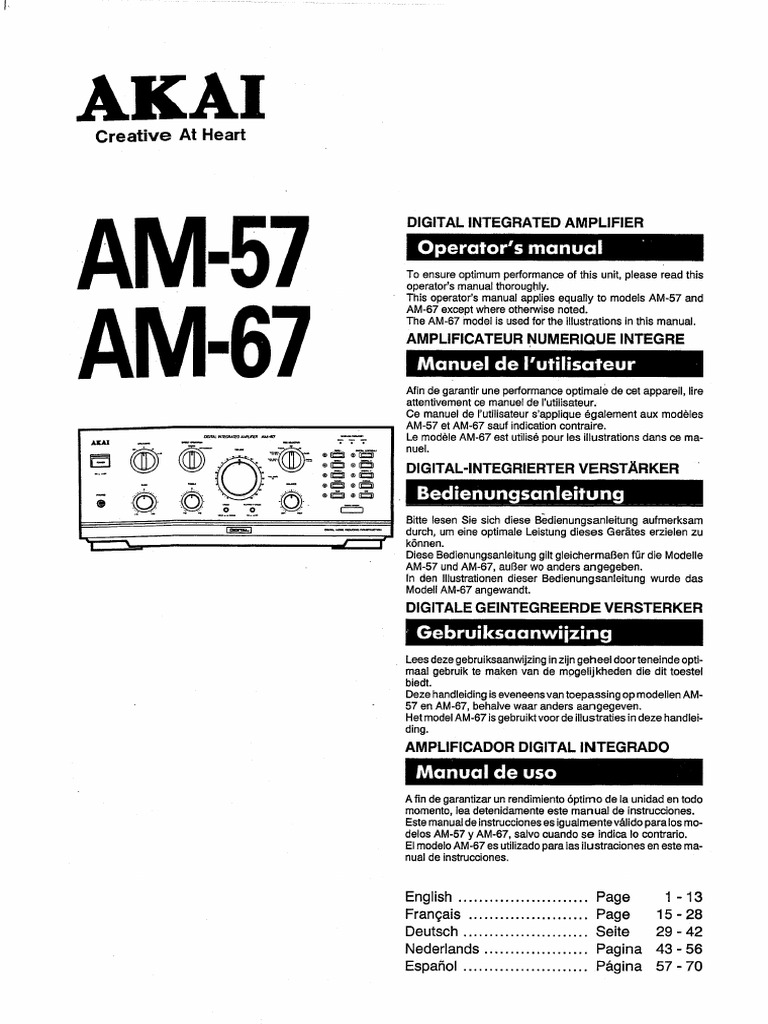 Akai AM-67 Amplifier | PDF