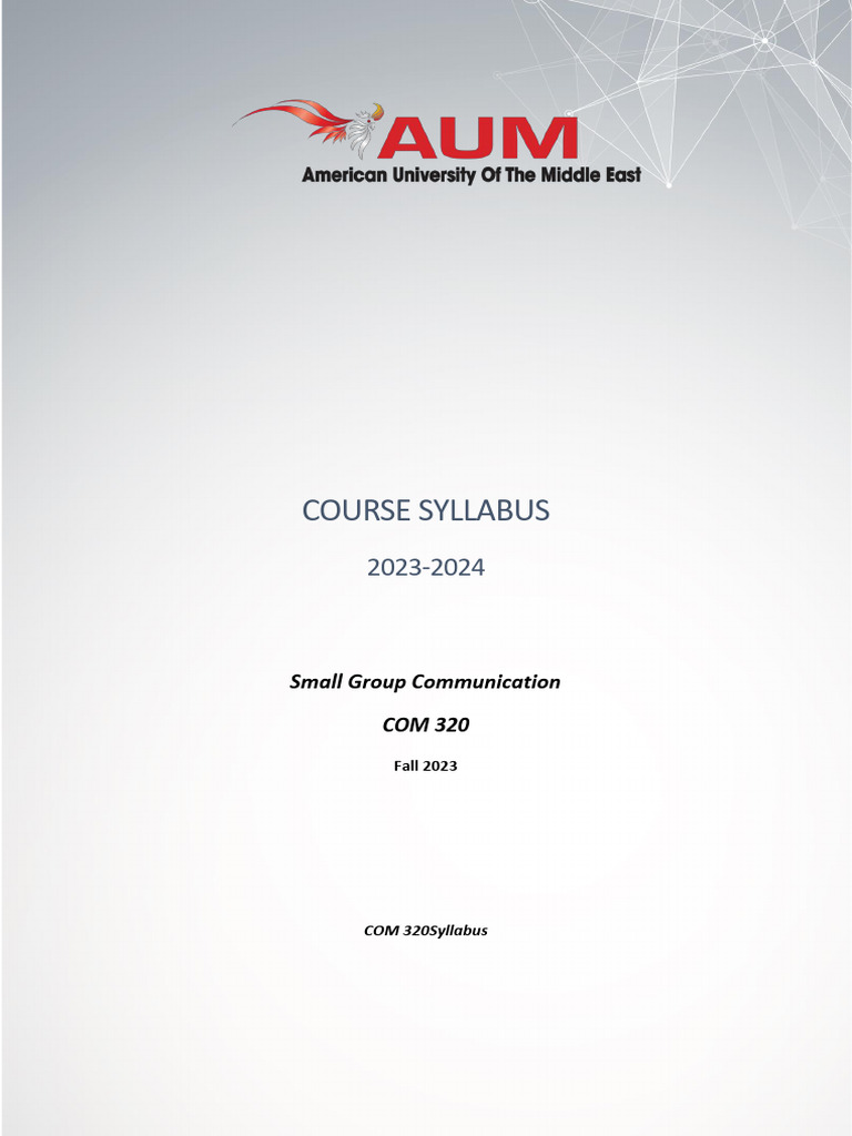 COM 320-Syllabus - Fall 2023 | PDF | Academic Dishonesty | Plagiarism