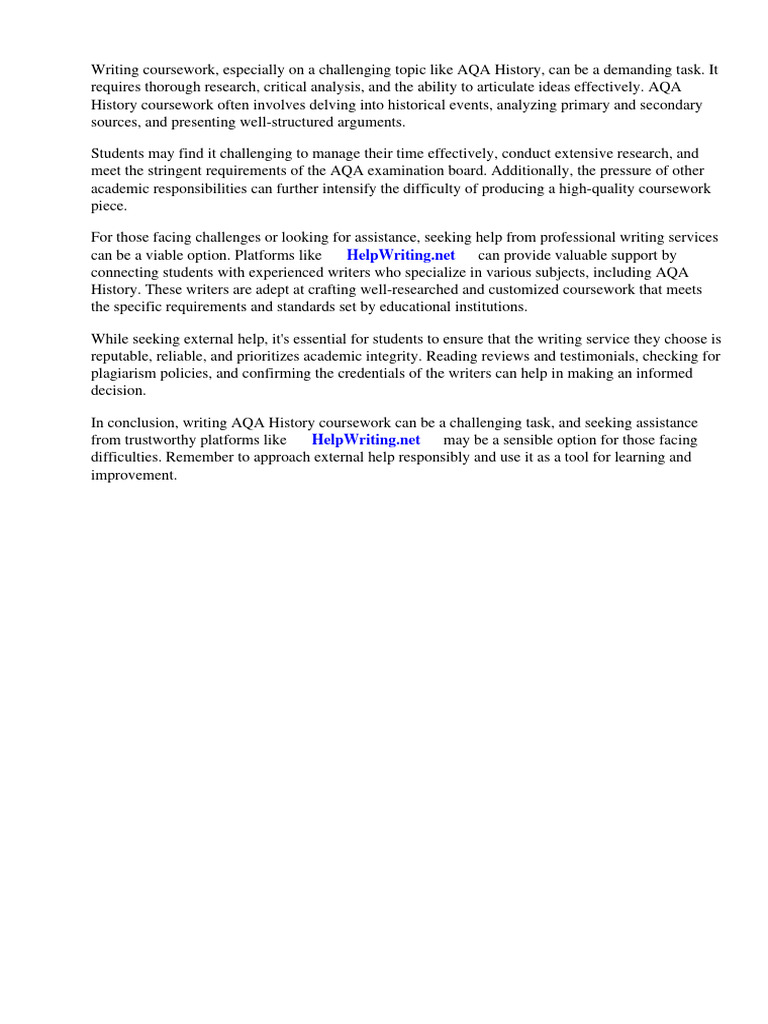 Aqa History Coursework Exemplar | PDF | Facebook | Linked In Aqa History Coursework Exemplar | PDF | Facebook | Linked In