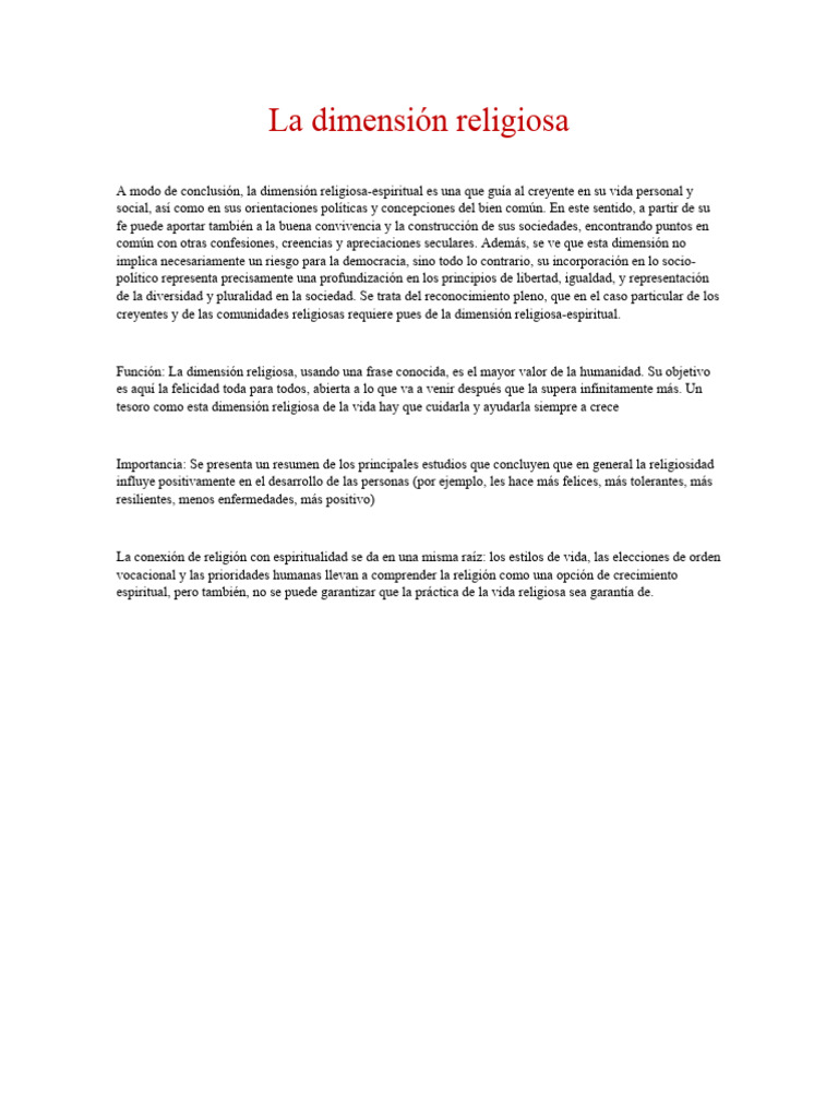 Dimensión religiosa y su impacto social | PDF | Religión y espiritualidad