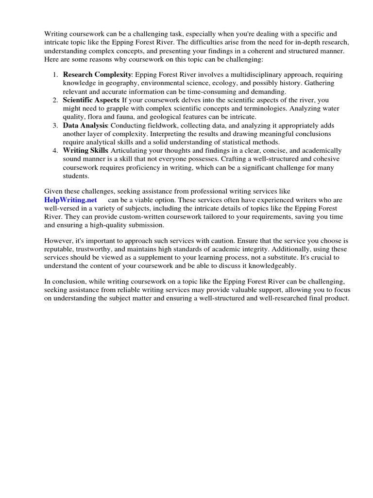 Epping Forest River Coursework | PDF | Statistics | Earth Sciences