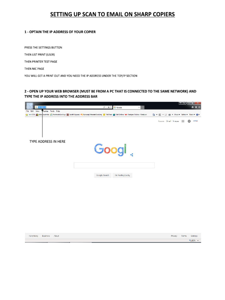 Setting Up Scan To Email On Sharp Copiers | PDF