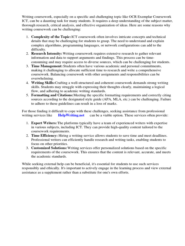Ocr Exemplar Coursework Ict | PDF | Internet | Wi Fi Ocr Exemplar Coursework Ict | PDF | Internet | Wi Fi