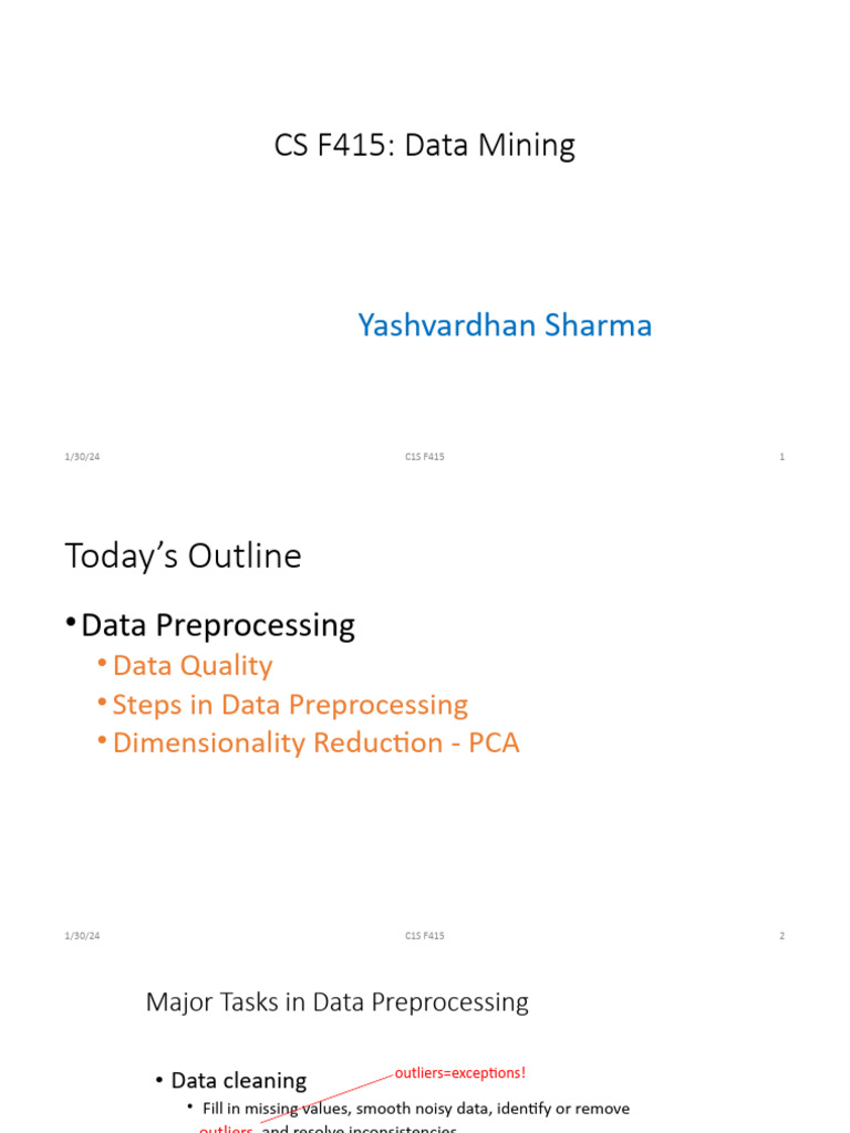 Class-Data Preprocessing-III | PDF | Sampling (Statistics) | Mean