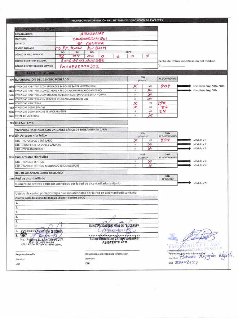 Informacion Del Sistemas de Disposicion Excretas-Kusu Kubaim | PDF | Alcantarillado | Saneamiento