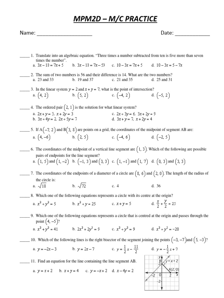 MC Practice | PDF | Trigonometric Functions | Quadratic Equation
