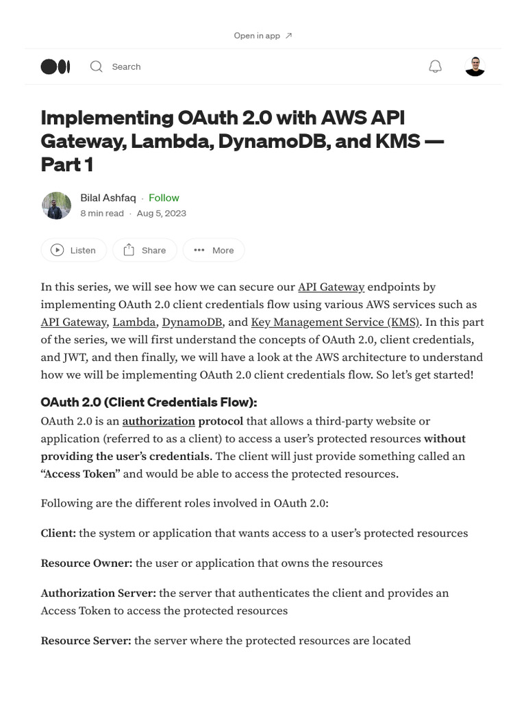 Implementing OAuth 2.0 With AWS API Gateway, Lambda, DynamoDB, and KMS ... Implementing OAuth 2.0 With AWS API Gateway, Lambda, DynamoDB, and KMS ...