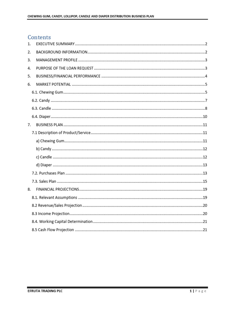 Candy Sale Sample Business Plan | PDF | Expense | Net Income