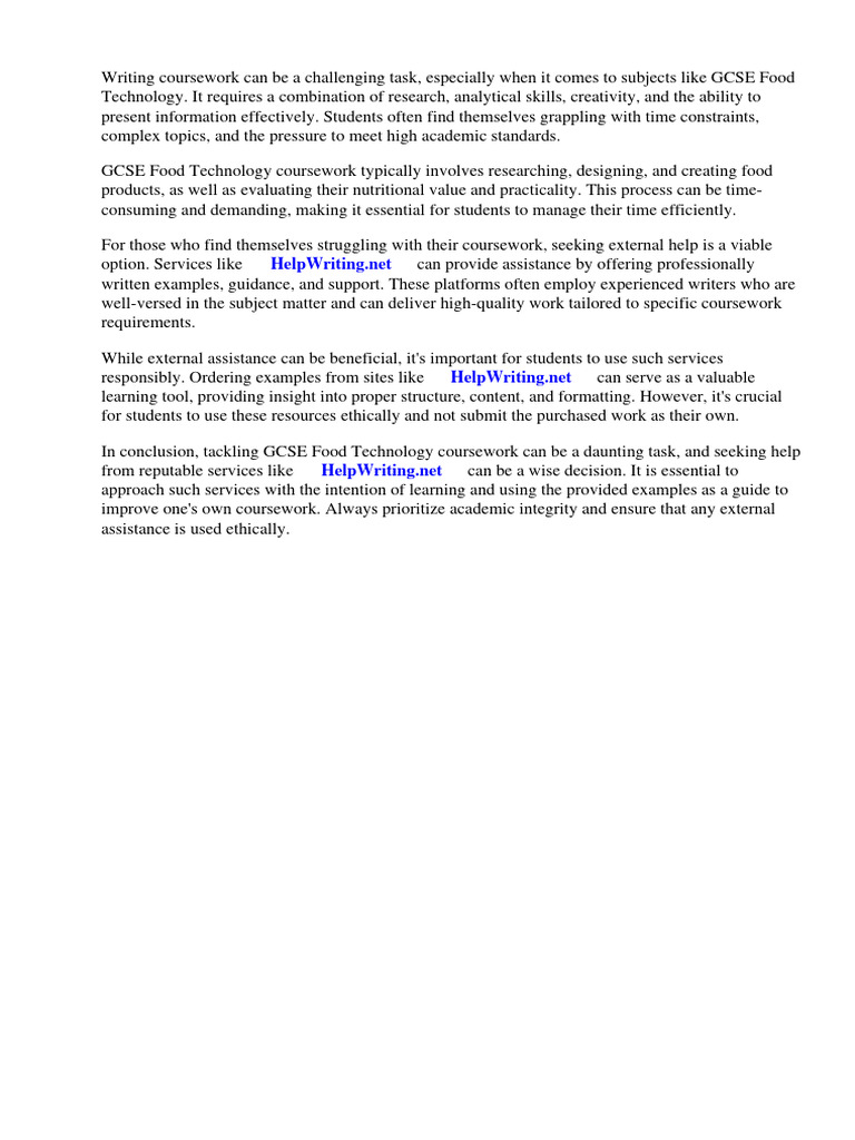 Gcse Food Technology Coursework Examples | PDF | Dieting | Diet (Nutrition)