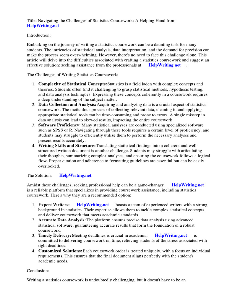 How To Write Statistics Coursework | PDF | Statistics | Histogram