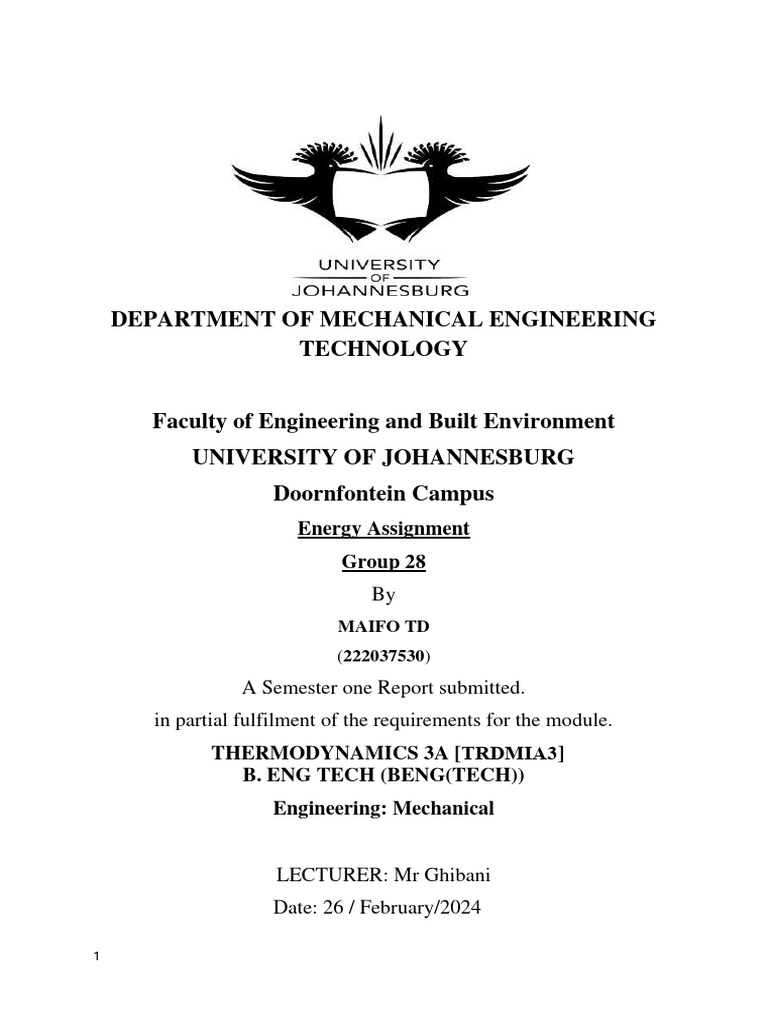 Thermodynamics 3A Assignment TD Maifo | PDF | Nuclear Physics | Nuclear Fission