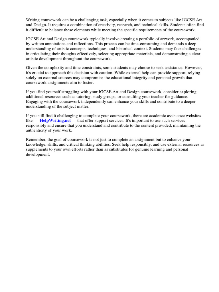 Igcse Art Design Coursework Examples | PDF | Drawing | Thought