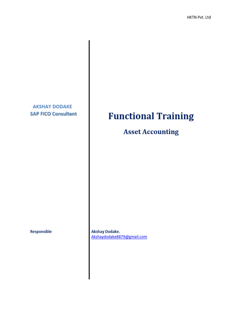 SAP FICO Asset Accounting Configuration Guide | PDF | Depreciation | Lease