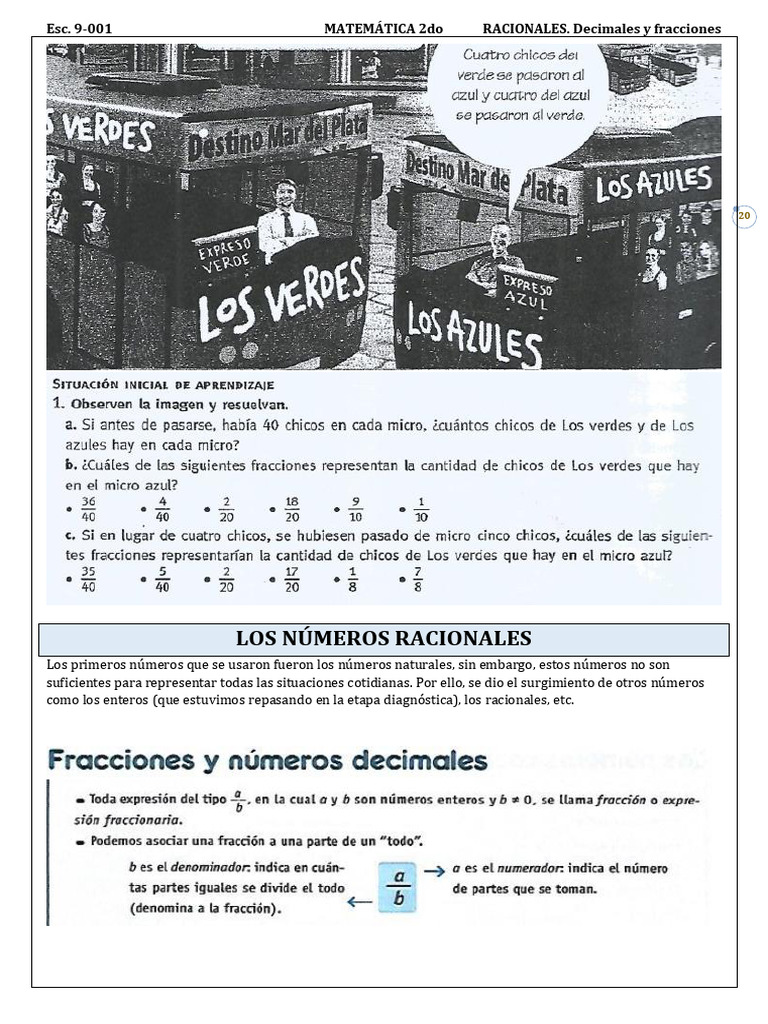 Números Racionales: Fracciones y Decimales | PDF | Número racional ...