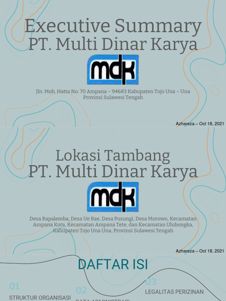 Executive Summary PT MDK by Azhareza | PDF