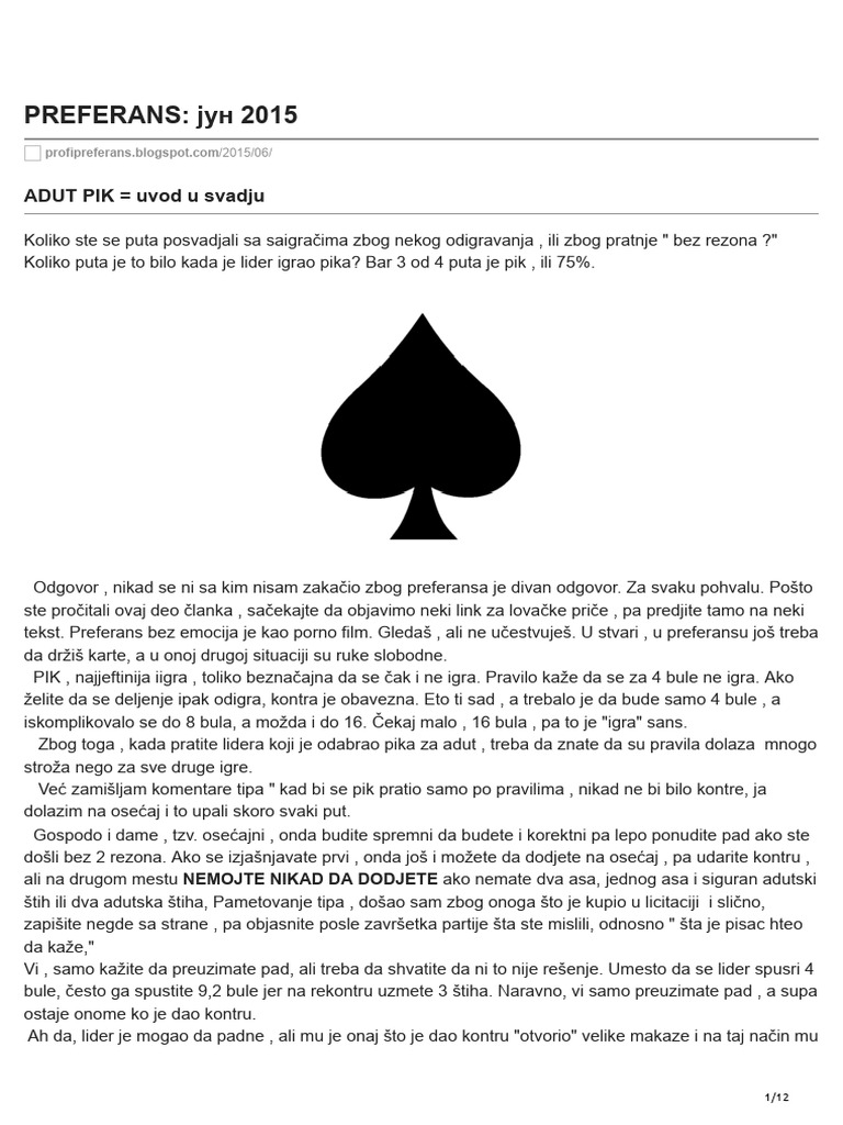 PREFERANS јун 2015 | PDF