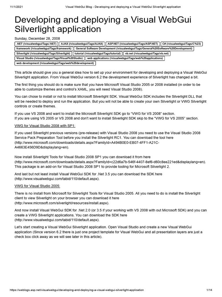Deploying A Visual WebGui IIS | PDF | Microsoft Silverlight | Internet Information Services