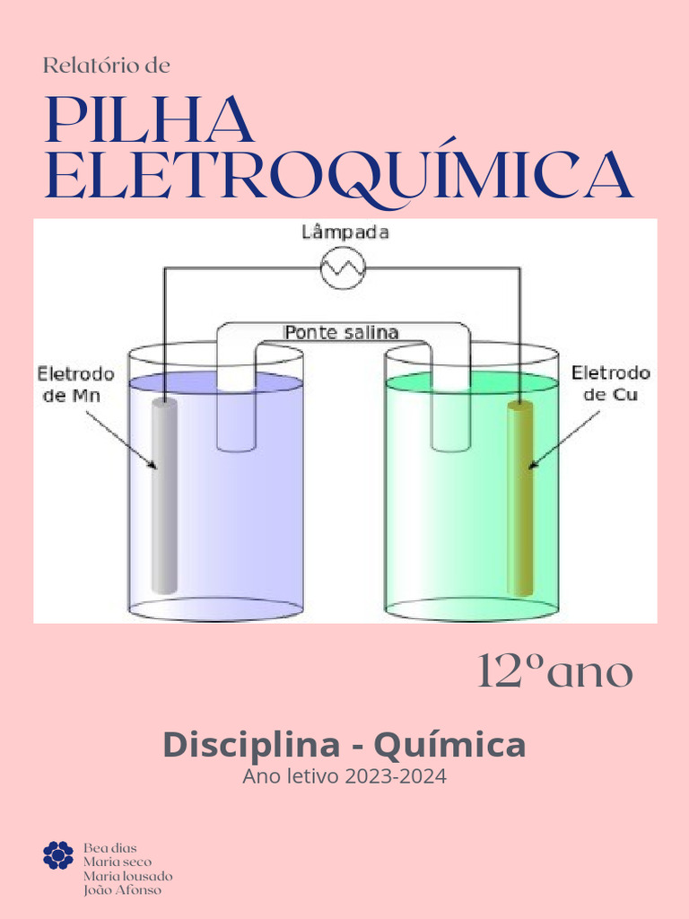 Relatório de Pilha Eletroquímica | PDF | Eletrodo | Eletroquímica