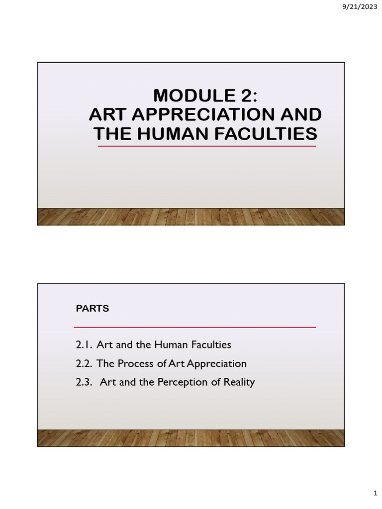 Module 2 Art Appreciation and The Human Faculties | Download Free PDF | Abstract Art | Perception