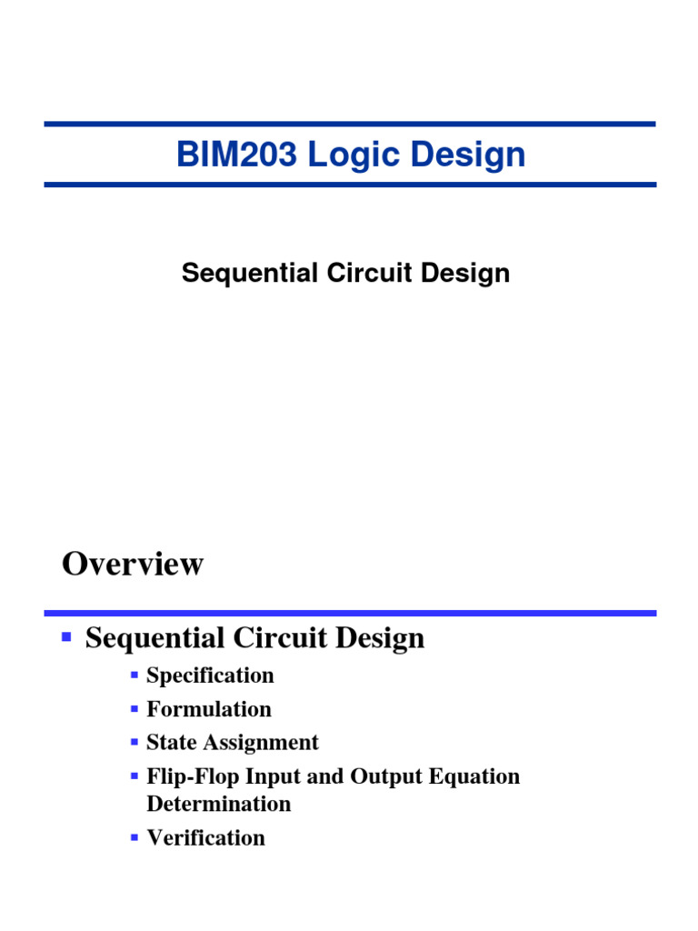 BIM203 - 09 - Sequential Circuit Design | PDF | Logic Gate | Logic Synthesis