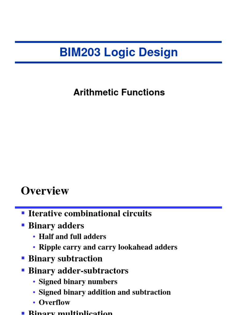BIM203 - 07 - Arithmetic Functions | PDF | Subtraction | Elementary Mathematics