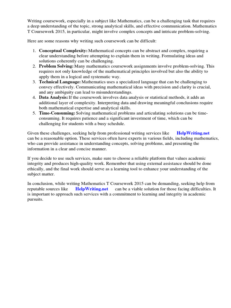 Mathematics T Coursework 2015 Introduction | PDF | Mathematics ...