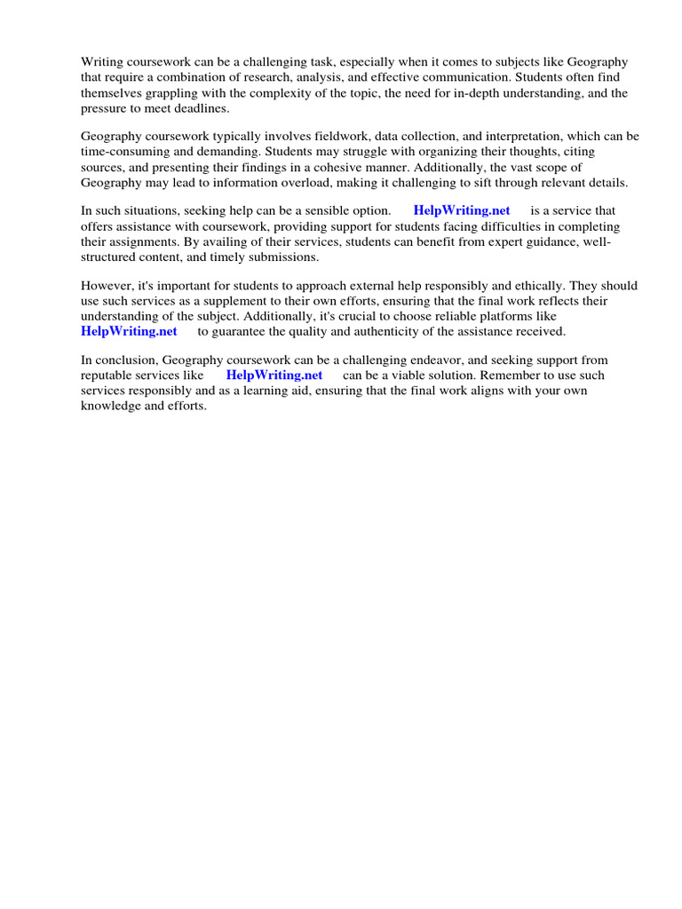 Help With Geography Coursework | PDF | Tourism | Geography