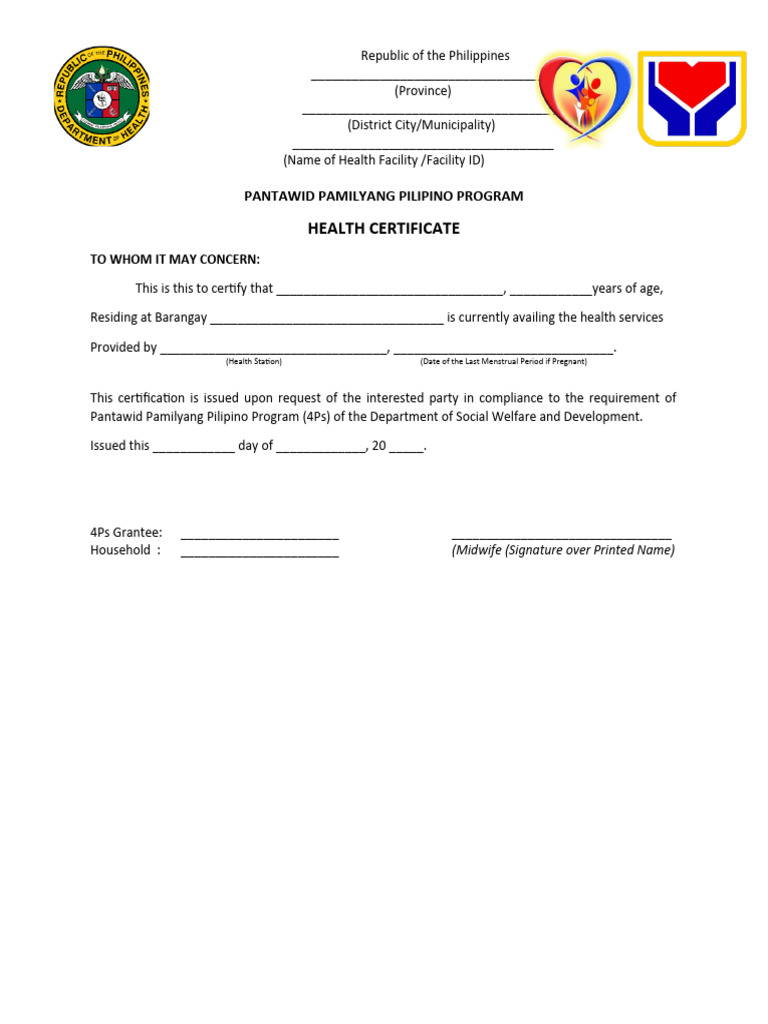 Pantawid Pamilyang Pilipino Program Form | PDF