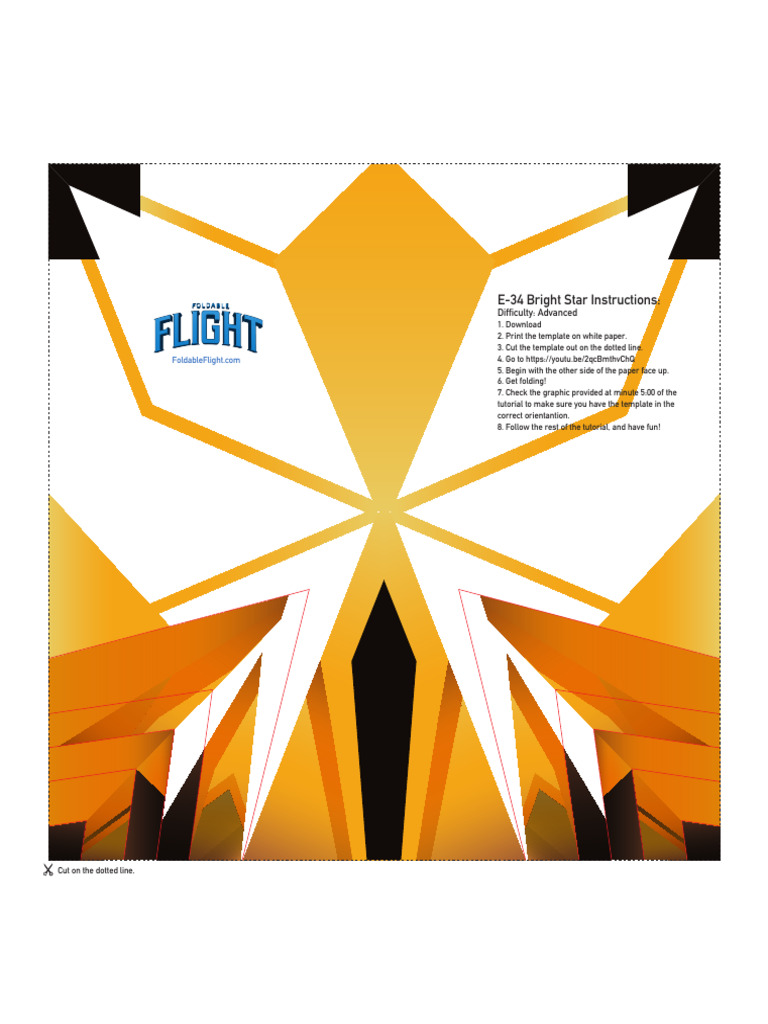 E-34 Bright Star Paper Airplane Template | PDF