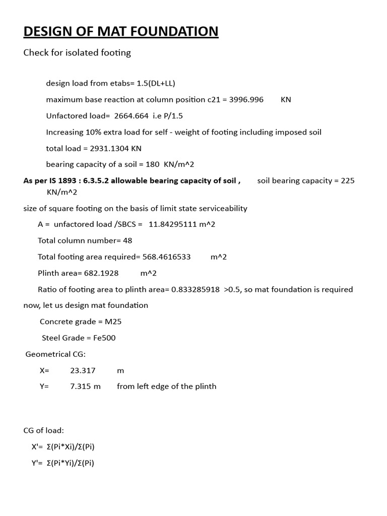 Mat Foundation Design Analysis | PDF | Physical Sciences | Building ...
