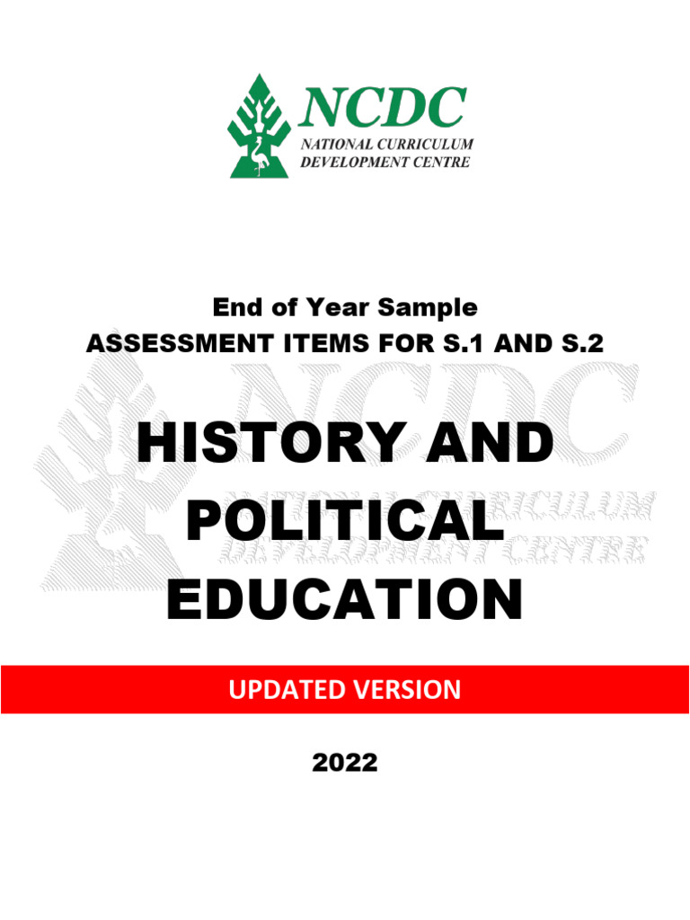 NCDC-History Sample Assessment Items - Updated-2022 | PDF | Homo | Learning
