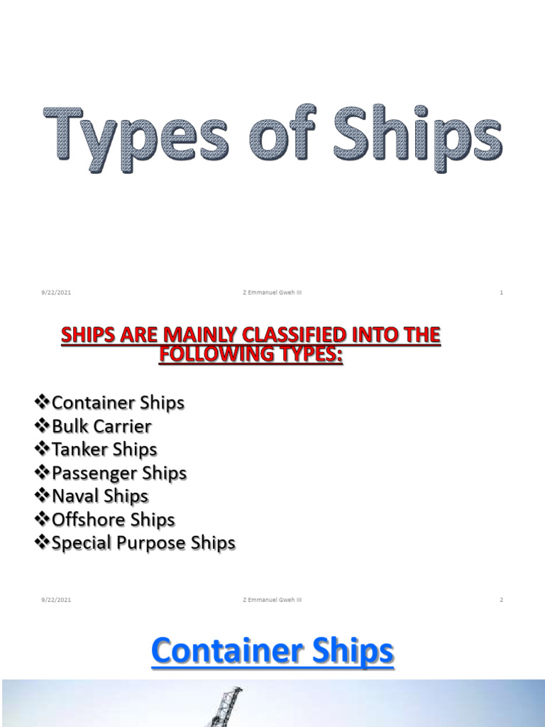 Ship Types | PDF | Offshore Drilling | Fishing Trawler