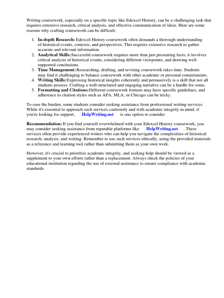 Edexcel Coursework History | PDF | Linked In | Facebook