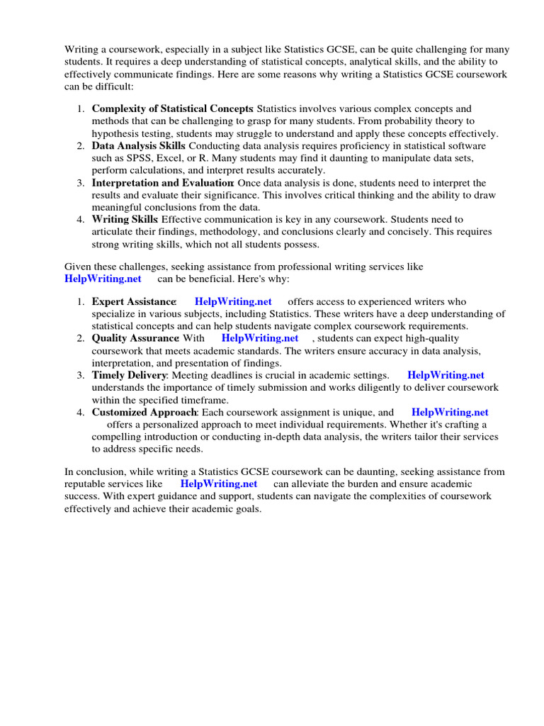 Statistics Gcse Coursework Evaluation | PDF | Statistics | Data Analysis