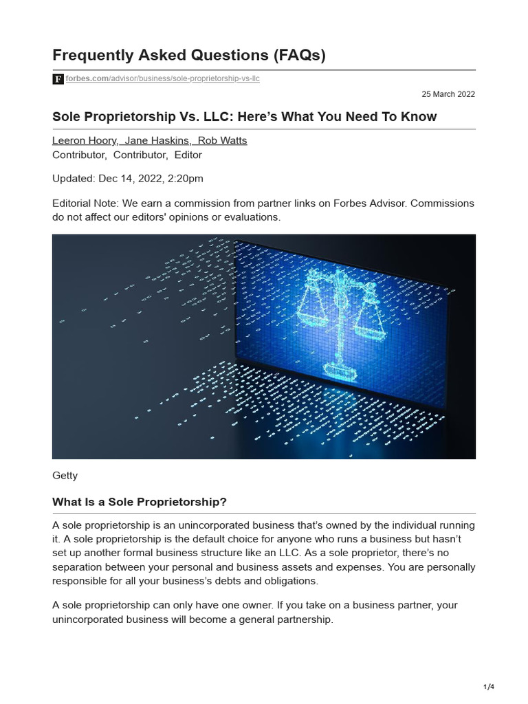 Frequently Asked Questions FAQs | PDF | Limited Liability Company ...