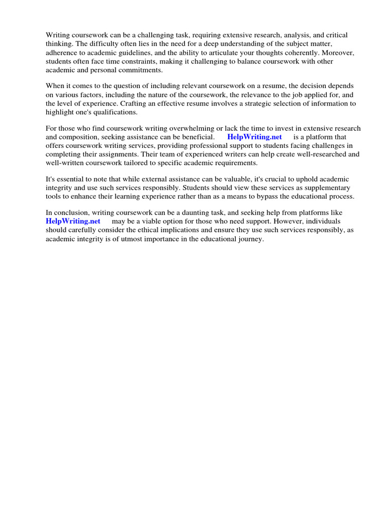 Should You Include Relevant Coursework On Resume | PDF | Résumé