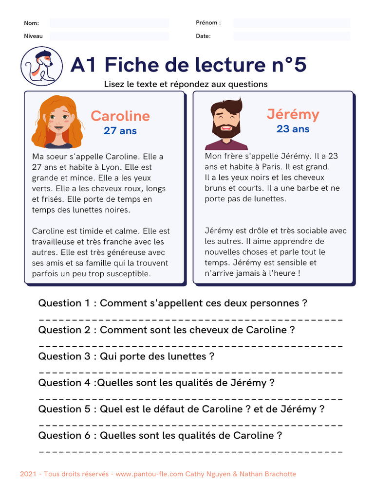 A1 - CE - La - Description - Physique Et Morale Exerc | PDF