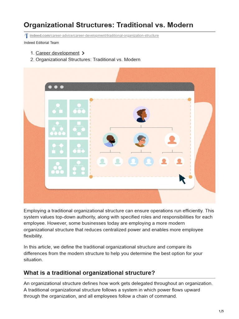 Organizational Structures Traditional Vs Modern | PDF | Organizational ...