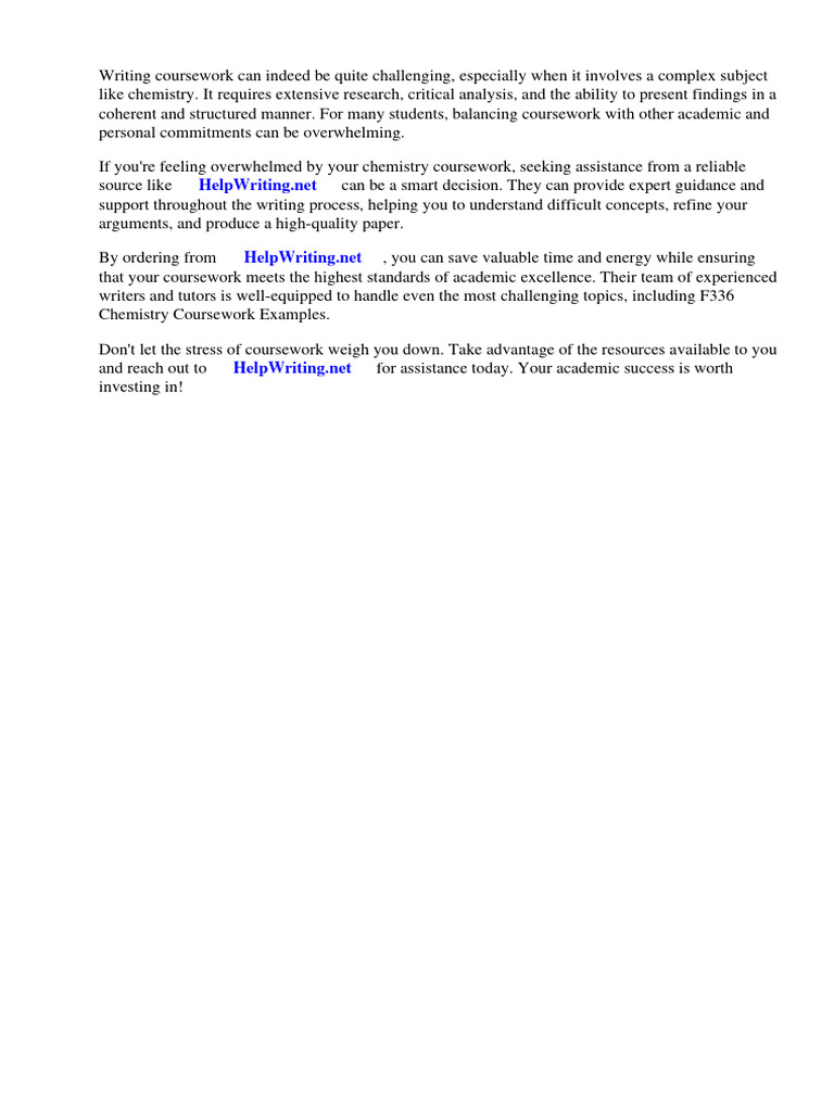 f336 Chemistry Coursework Examples | PDF | Chemical Reactions | Catalysis