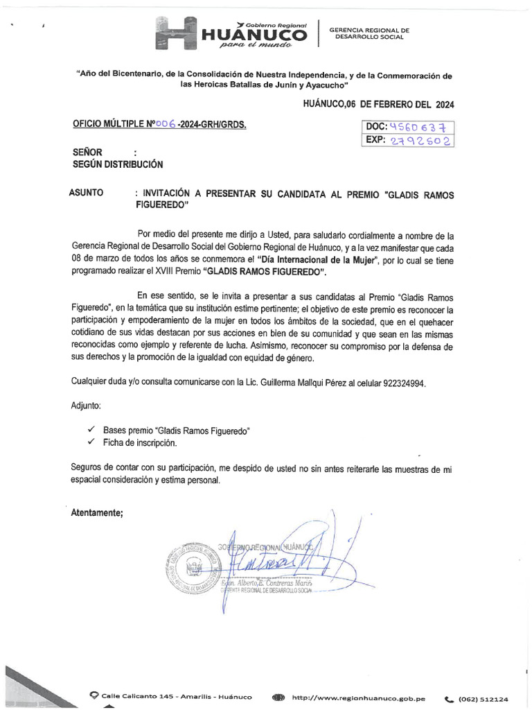 Oficio Multiple N°006-2024-Gobiernos Locales | PDF