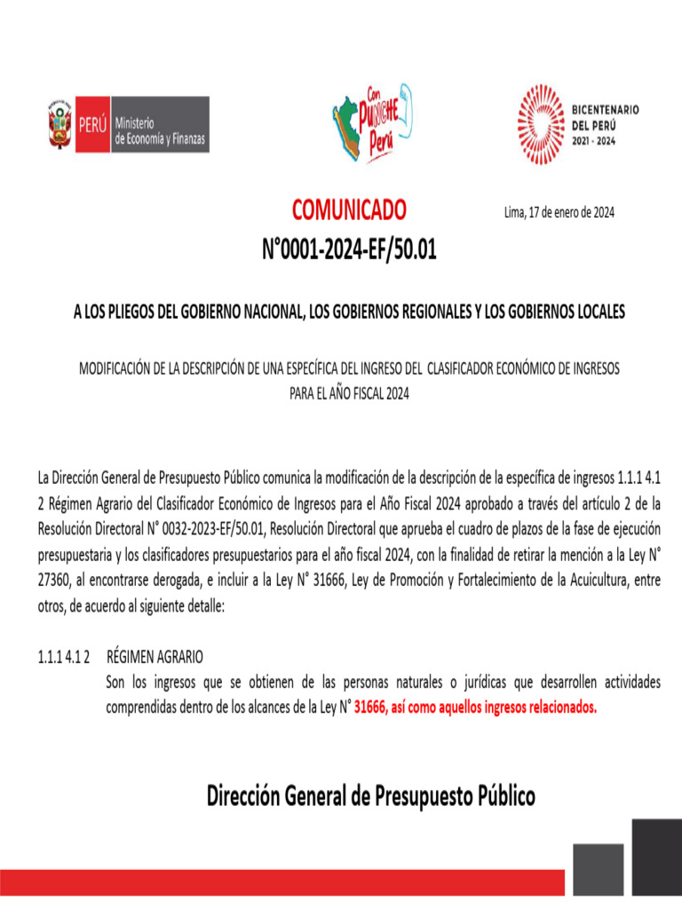 Comunicado 0001 2024EF5001 | PDF