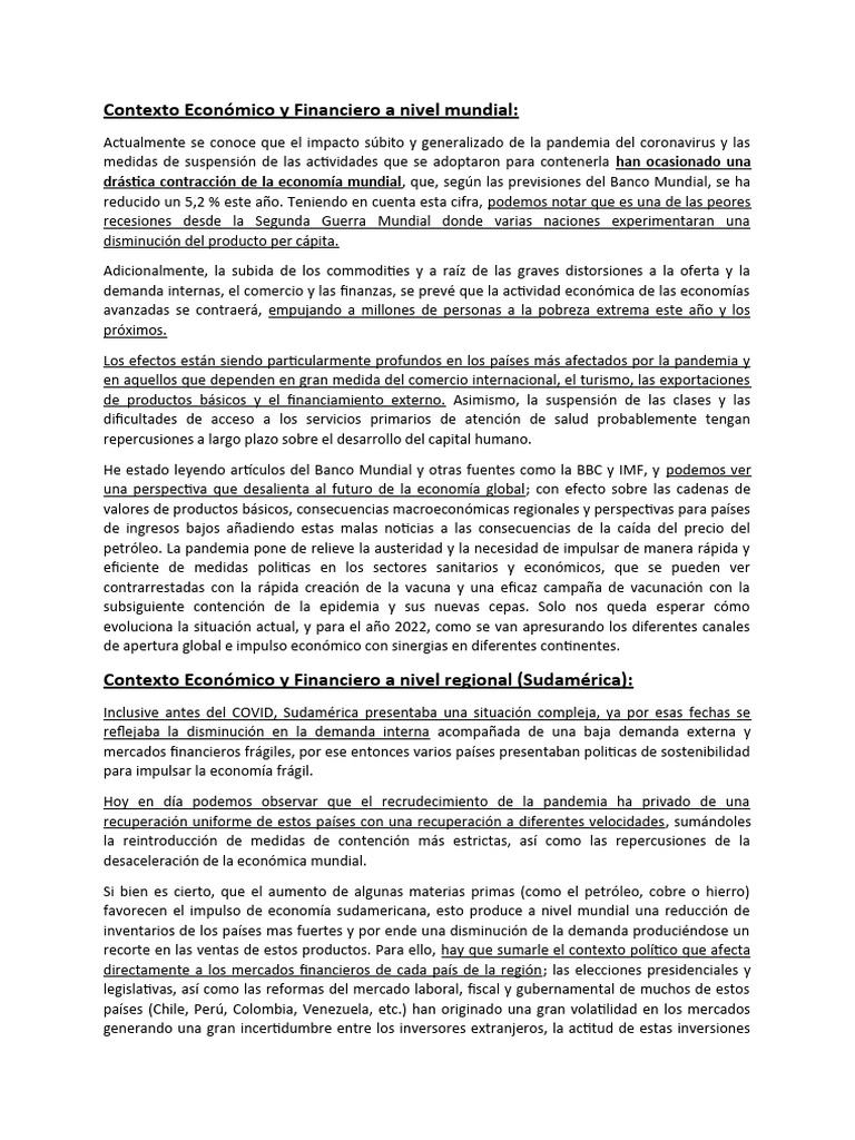 Contexto Económico y Financiero | PDF | Perú | América del Sur