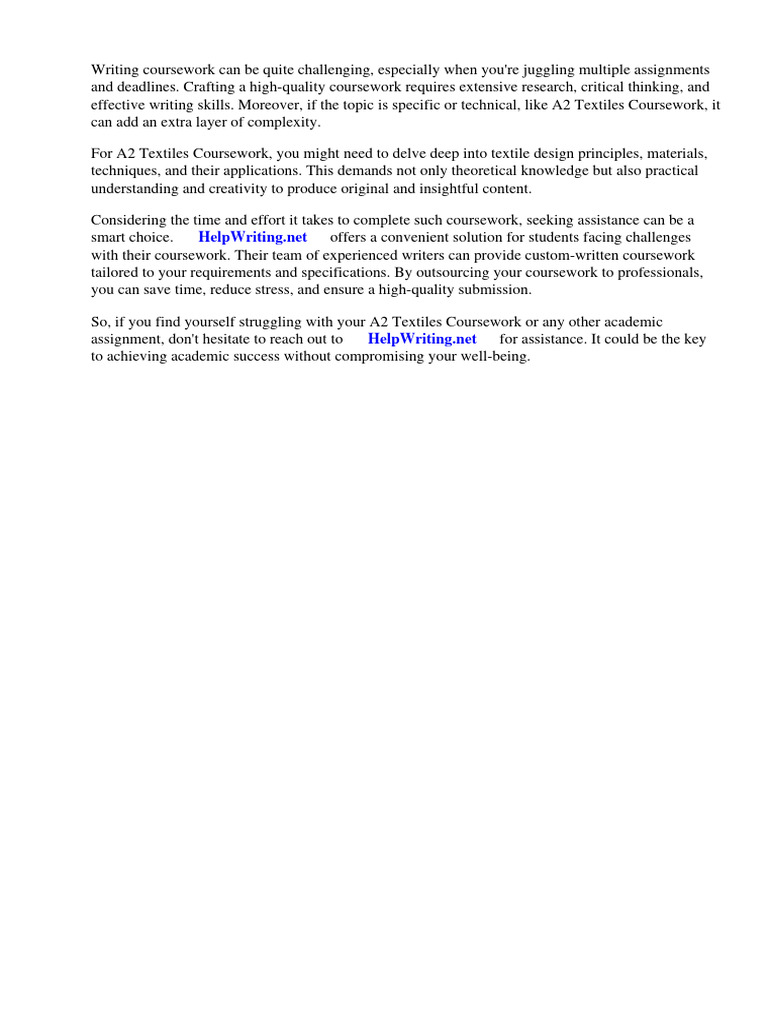 A2 Textiles Coursework Example | PDF | Textiles | Clothing