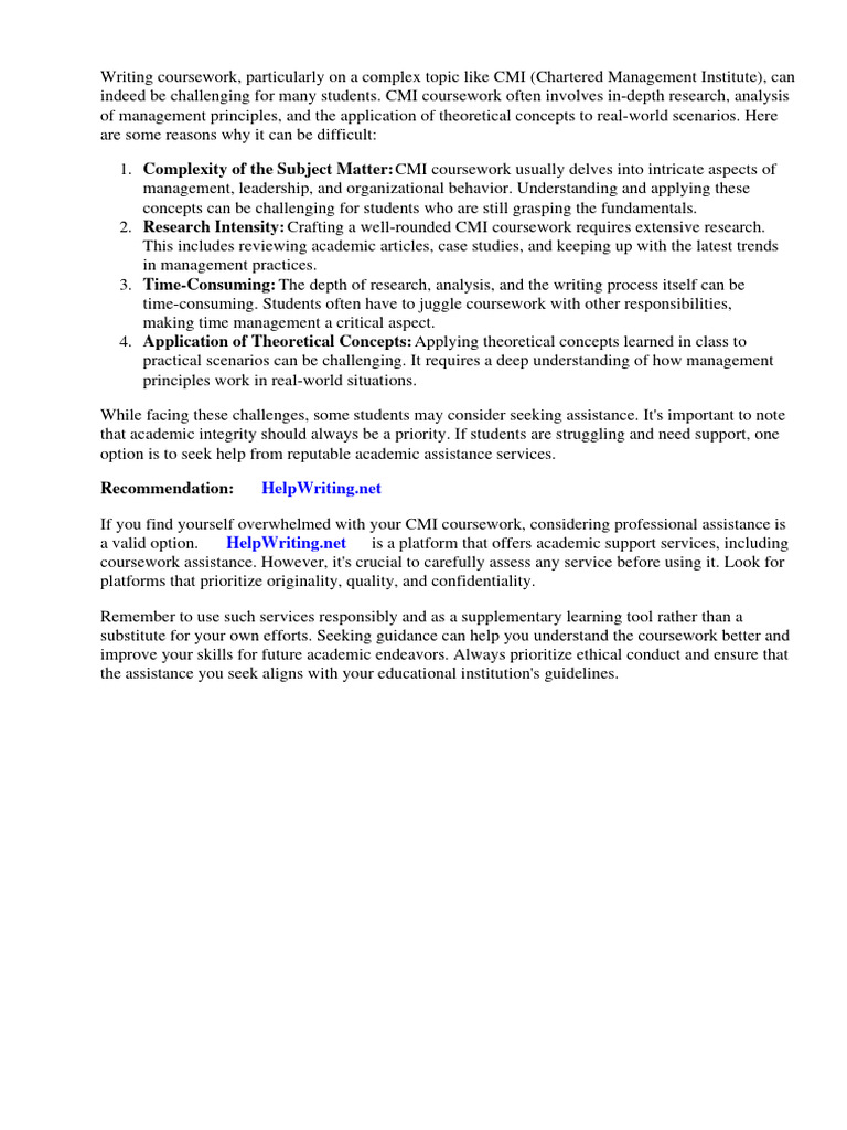 Cmi Coursework | PDF | Mentorship | Reflective Practice