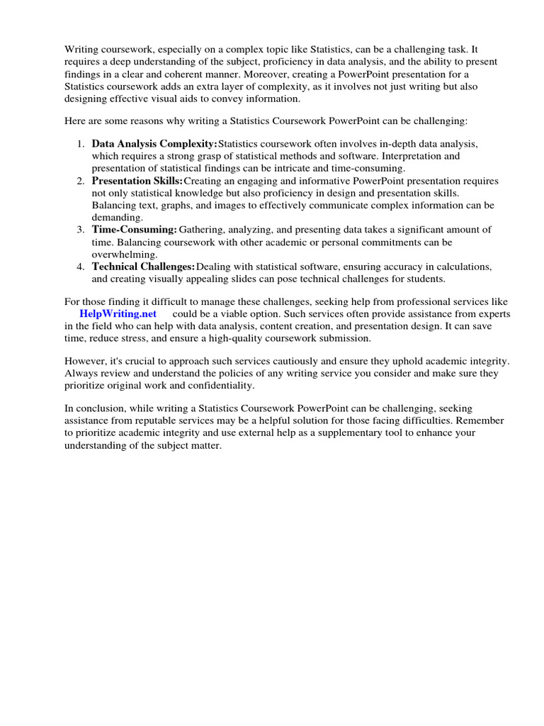 Statistics Coursework Powerpoint | PDF | Statistics | Confidence Interval