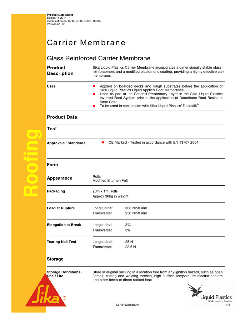 Carrier Membrane PDS | PDF | Specification (Technical Standard ...