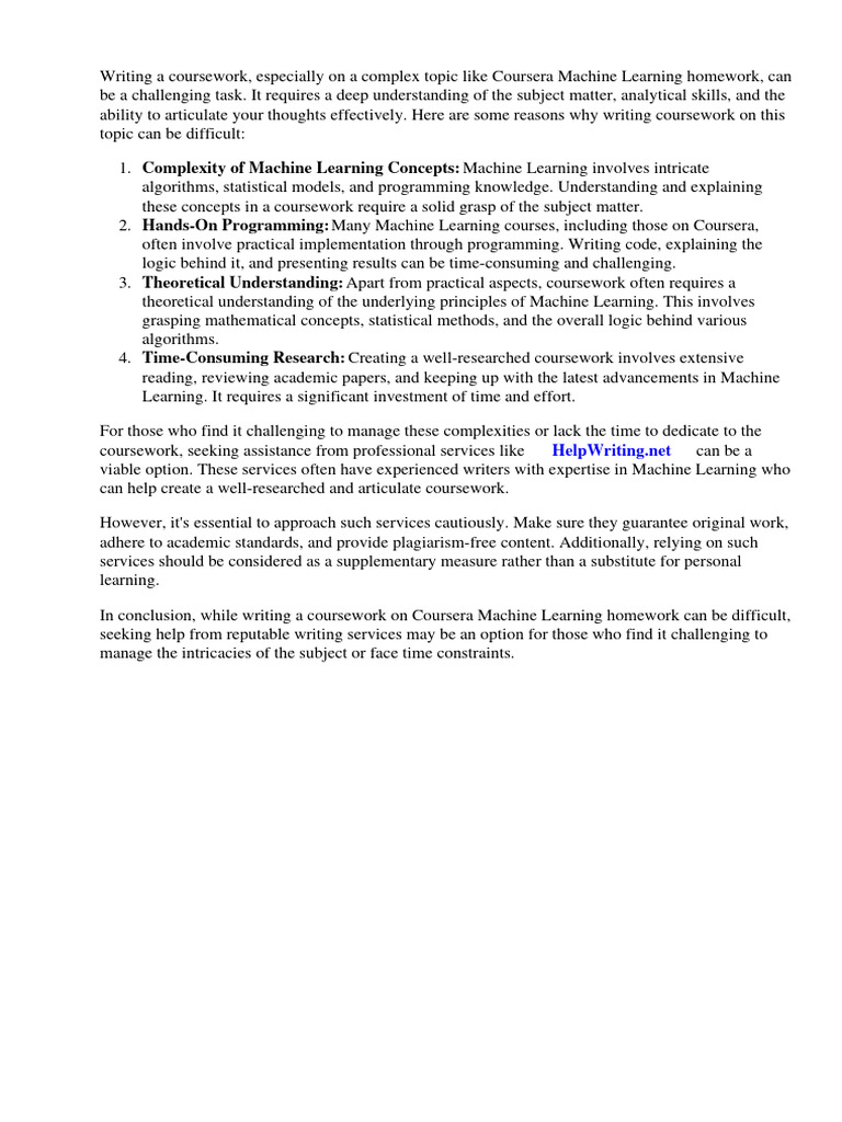 Coursera Machine Learning Homework | PDF | Machine Learning ... Coursera Machine Learning Homework | PDF | Machine Learning ...