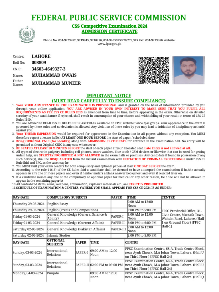 Online - Fpsc.gov - PK FPSC Css Reports Css Ac Detail 2024 Pic - PHP ...